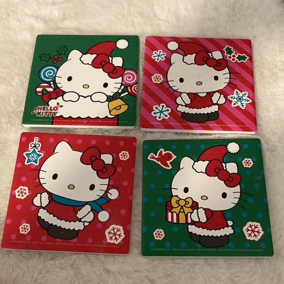 Hello Kitty | Holiday | Hello Kitty Ceramic Christmas Coasters | Poshmark